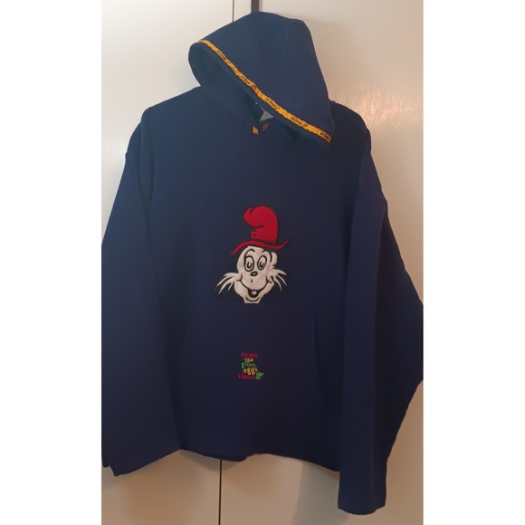 Dr. Seuss | Shirts | Vintage Cat In The Hat Dr Seuss Mens L Hoodie ...